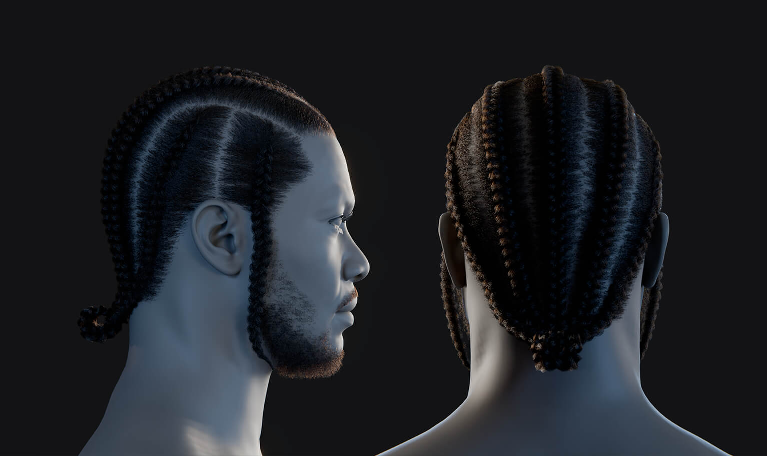 Pixelhair Hairstyle - Braids 008 3D Model by Yelzkizi