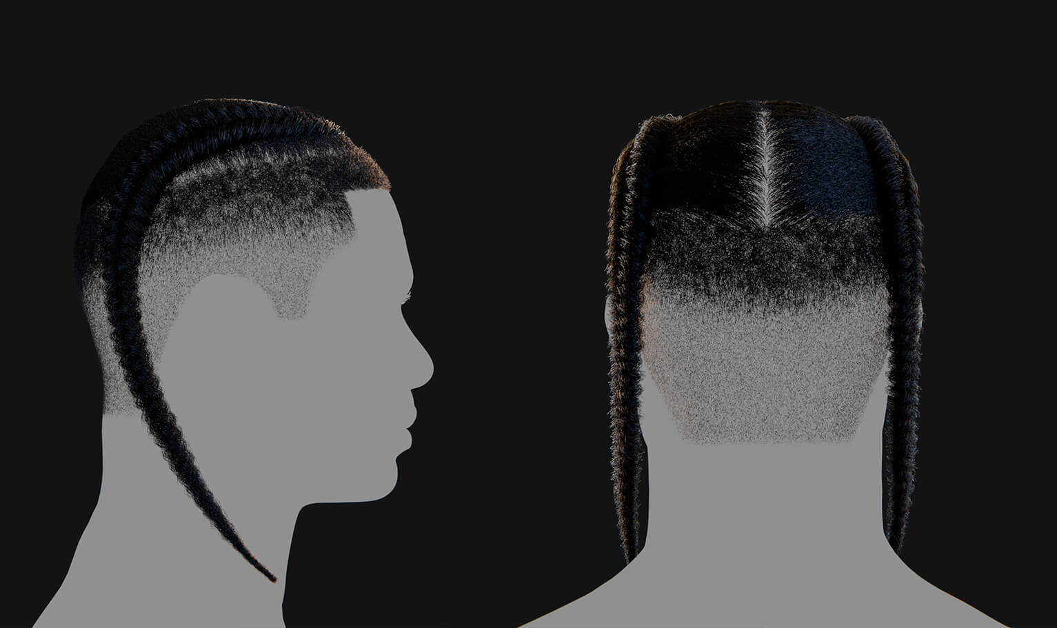 Pixelhair Hairstyle - Braids 009 3D Model by Yelzkizi