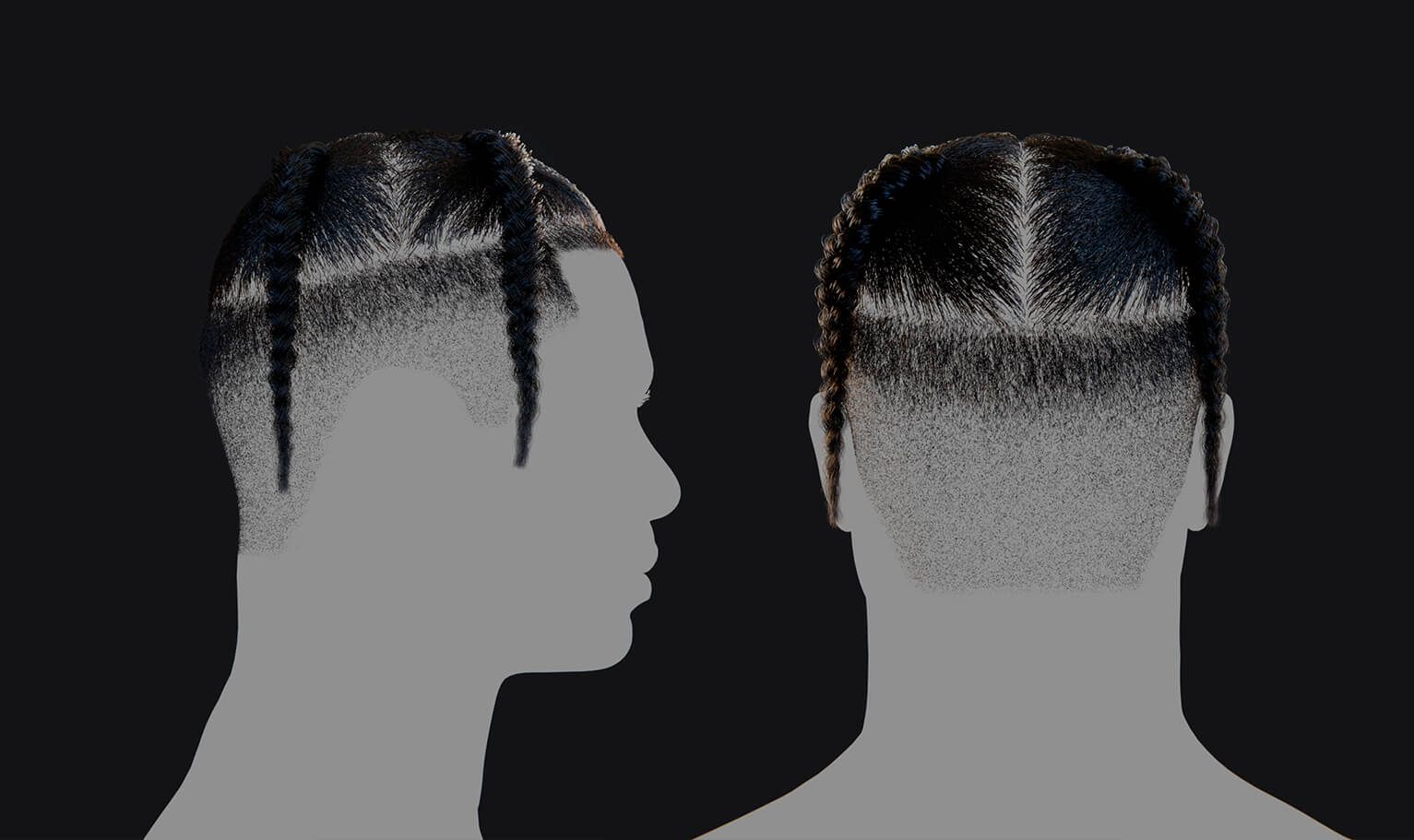 Pixelhair Hairstyle - Braids Fade 012 3D Model by Yelzkizi