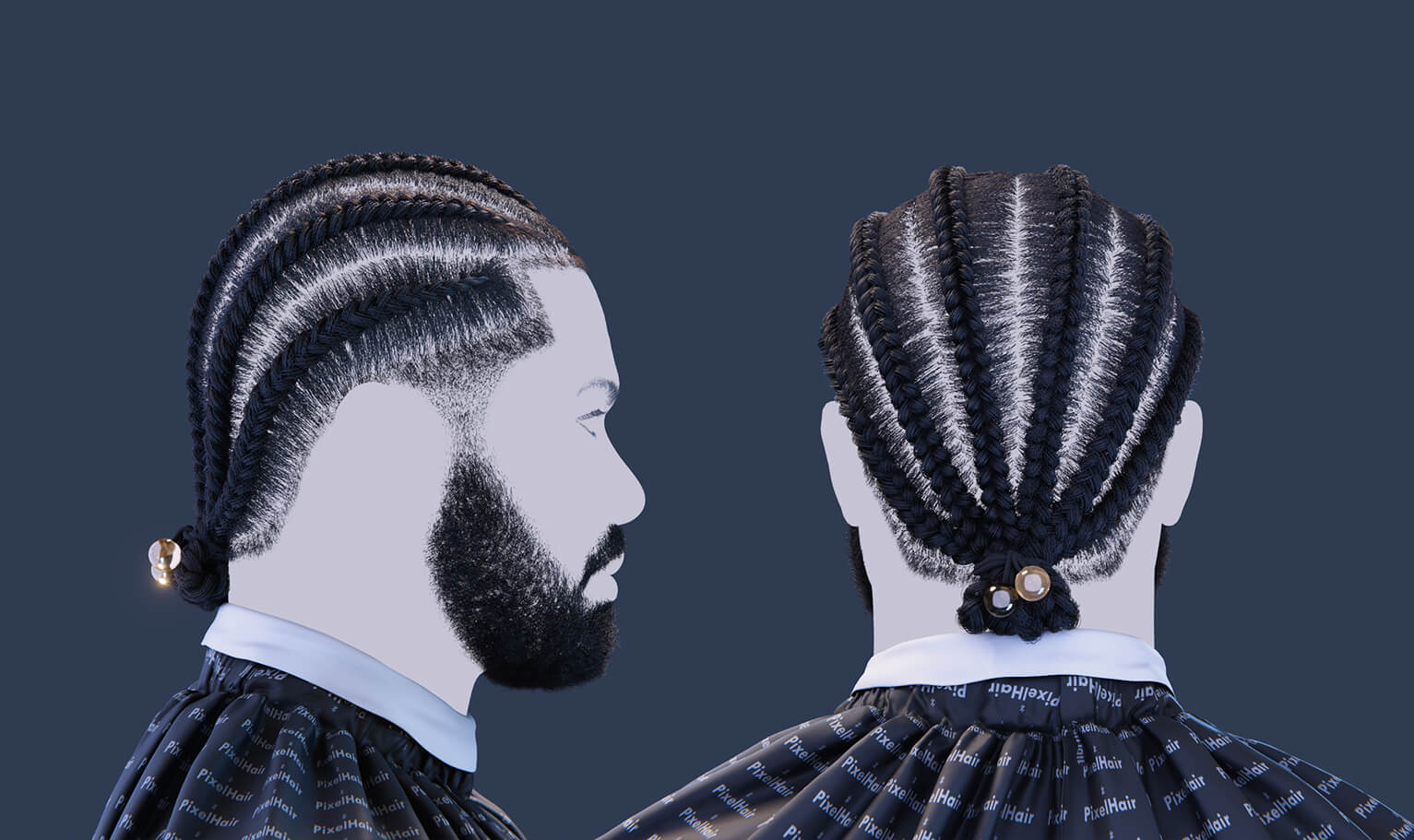 Pixelhair Hairstyle - Drake Braids 015 3D Model by Yelzkizi