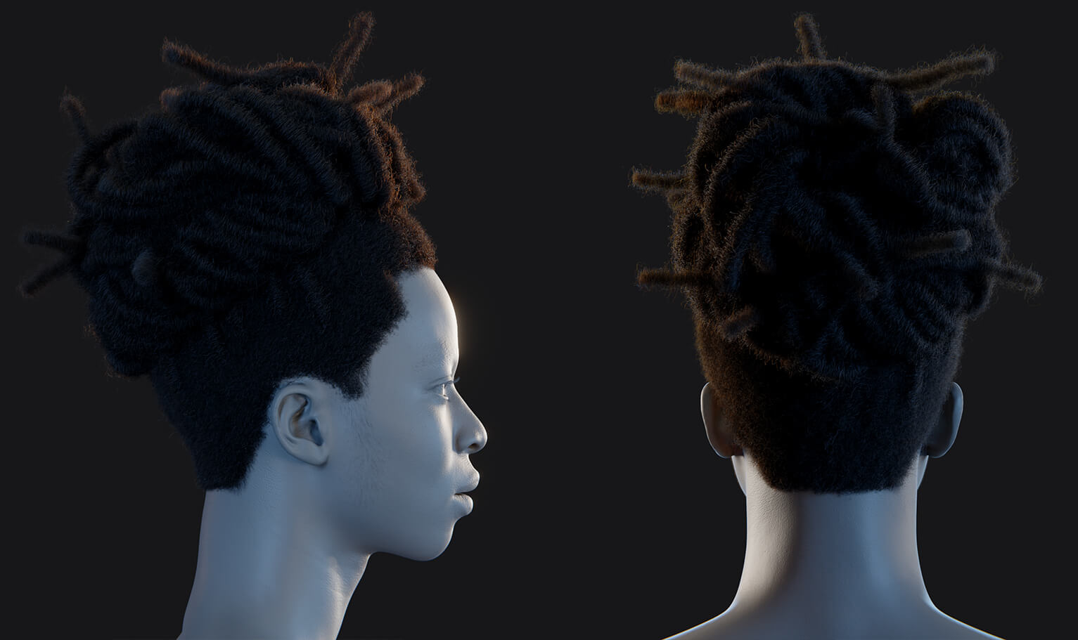 Pixelhair Hairstyle - Dreads 002 3D Model by Yelzkizi