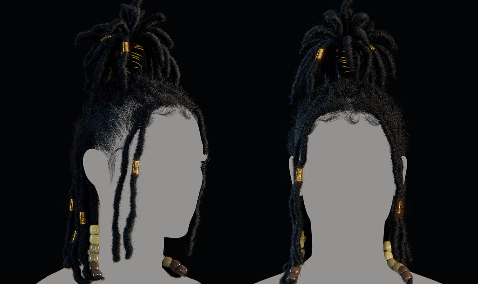 Pixelhair Hairstyle - Dreads 007.1 3D Model by Yelzkizi