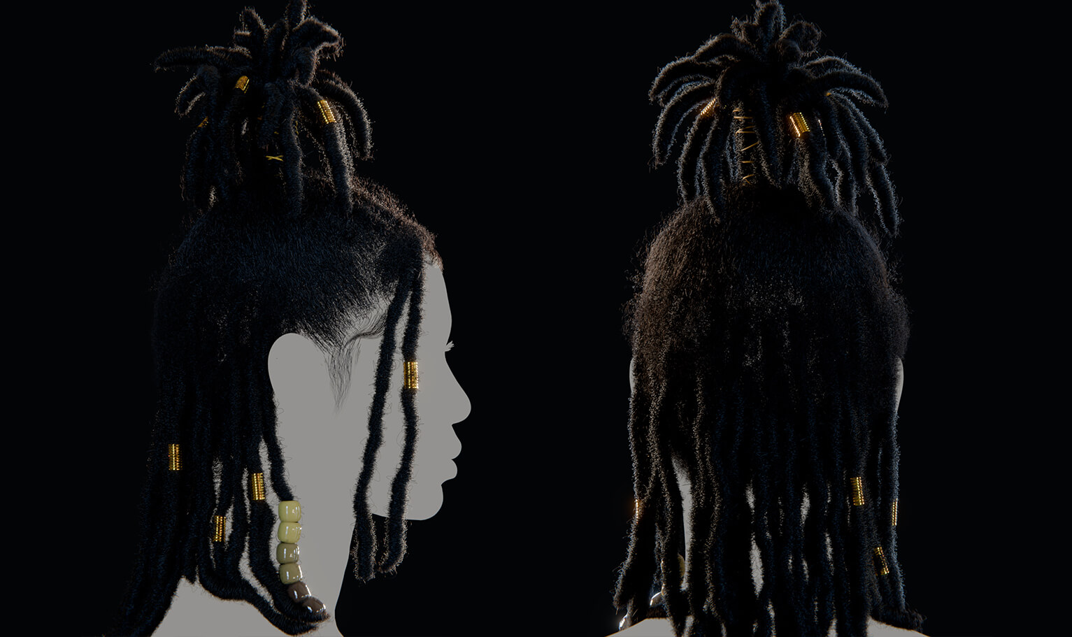 Pixelhair Hairstyle - Dreads 007.1 3D Model by Yelzkizi