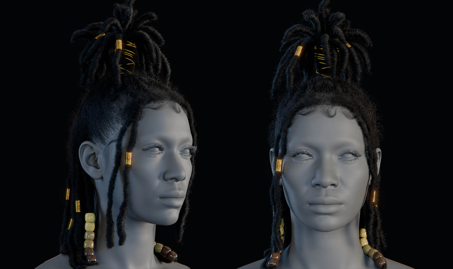 Pixelhair Hairstyle - Dreads 007.1 3D Model by Yelzkizi