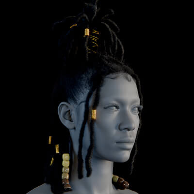 Pixelhair Hairstyle - Dreads 007.1 3D Model by Yelzkizi