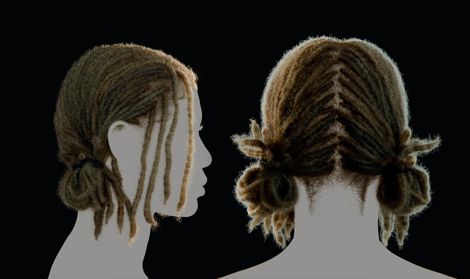 Pixelhair Hairstyle - Dreads 007 3D Model by Yelzkizi