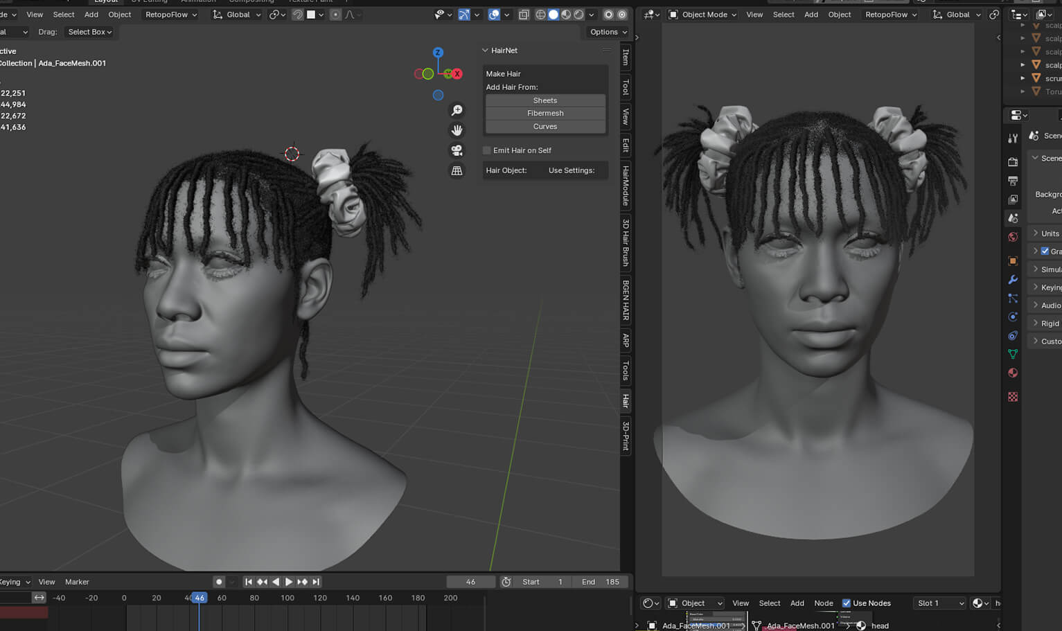 Pixelhair Hairstyle - Pig Tail Dreads 010 3D Model by Yelzkizi