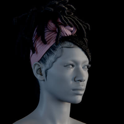 Pixelhair Hairstyle - Dreads 011 3D Model by Yelzkizi