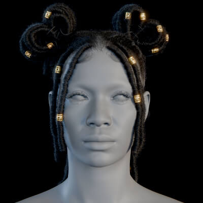 Pixelhair Hairstyle - Dreads 013 3D Model by Yelzkizi