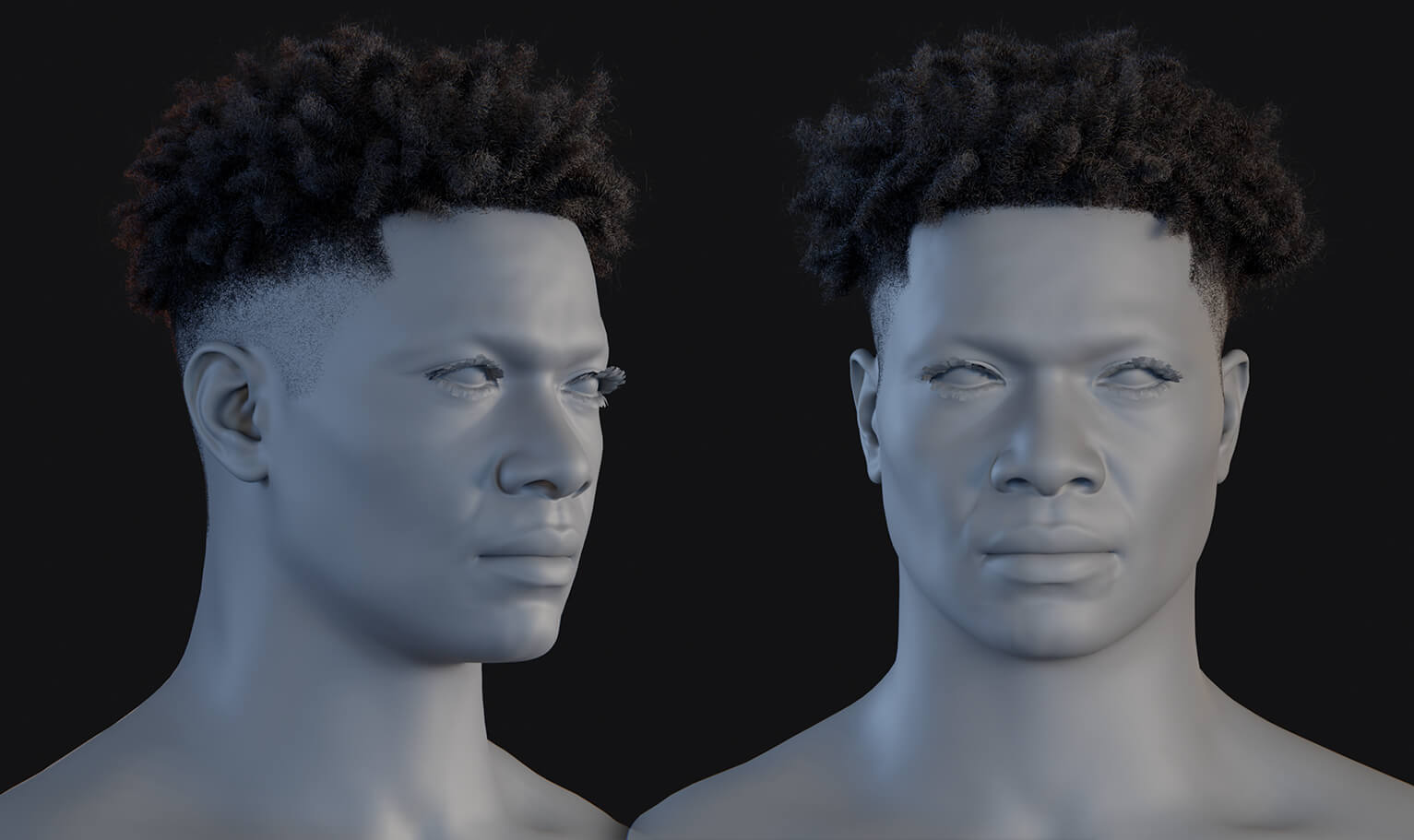 Pixelhair Hairstyle - Dreads Fade 006 3D Model by Yelzkizi