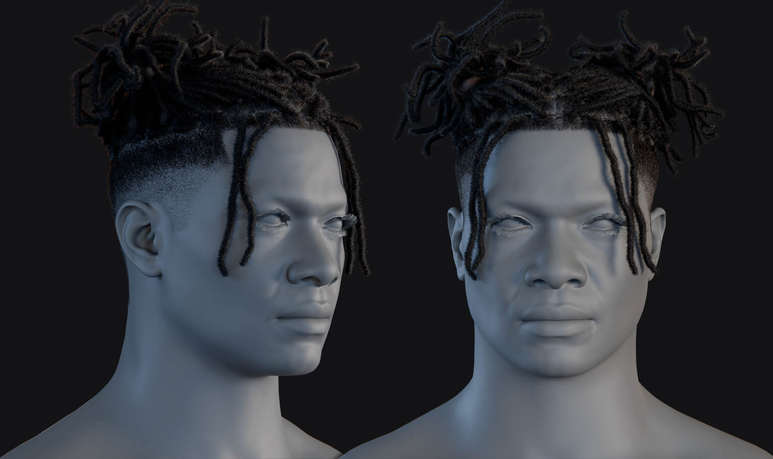 Pixelhair Hairstyle - Dreads Fade 010 3D Model by Yelzkizi