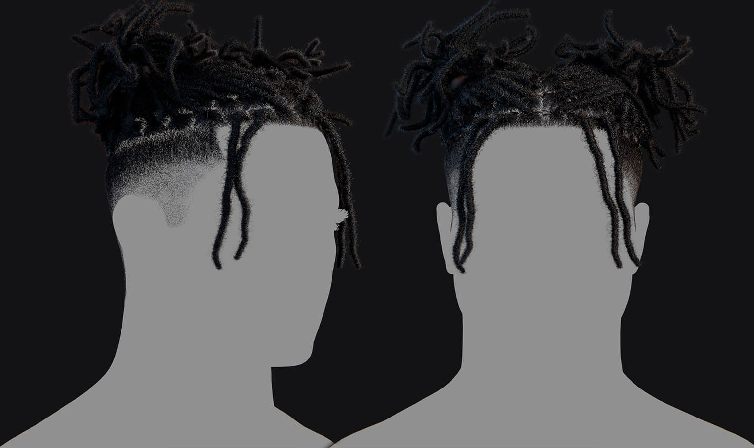 Pixelhair Hairstyle - Dreads Fade 010 3D Model by Yelzkizi