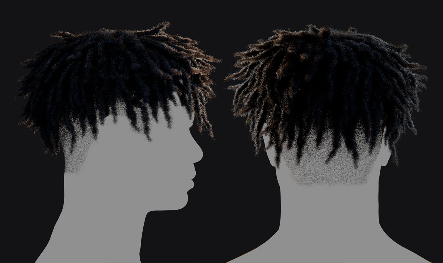 Pixelhair Hairstyle - Dreads Fade 011 3D Model by Yelzkizi