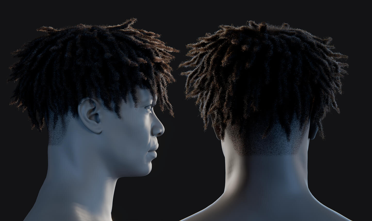 Pixelhair Hairstyle - Dreads Fade 011 3D Model by Yelzkizi