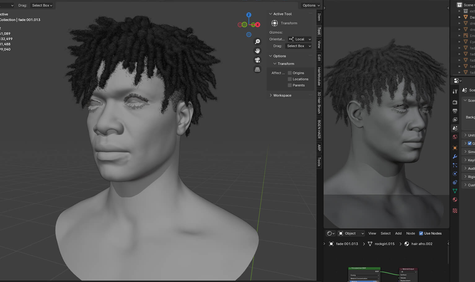 Pixelhair Hairstyle - Dreads Fade 011 3D Model by Yelzkizi