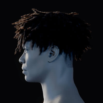 Pixelhair Hairstyle - Dreads Fade 011 3D Model by Yelzkizi