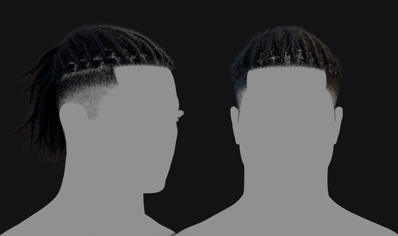 Pixelhair Hairstyle - Dreads Fade 013 3D Model by Yelzkizi