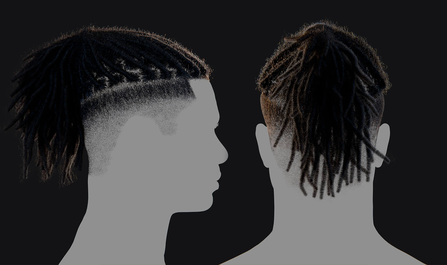 Pixelhair Hairstyle - Dreads Fade 013 3D Model by Yelzkizi