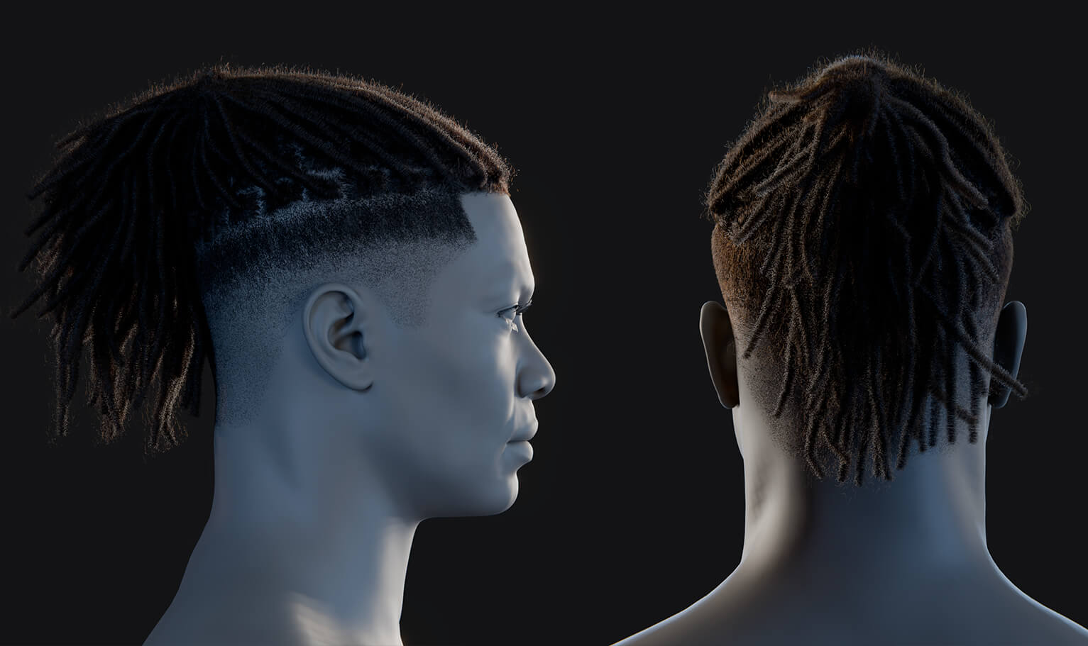 Pixelhair Hairstyle - Dreads Fade 013 3D Model by Yelzkizi