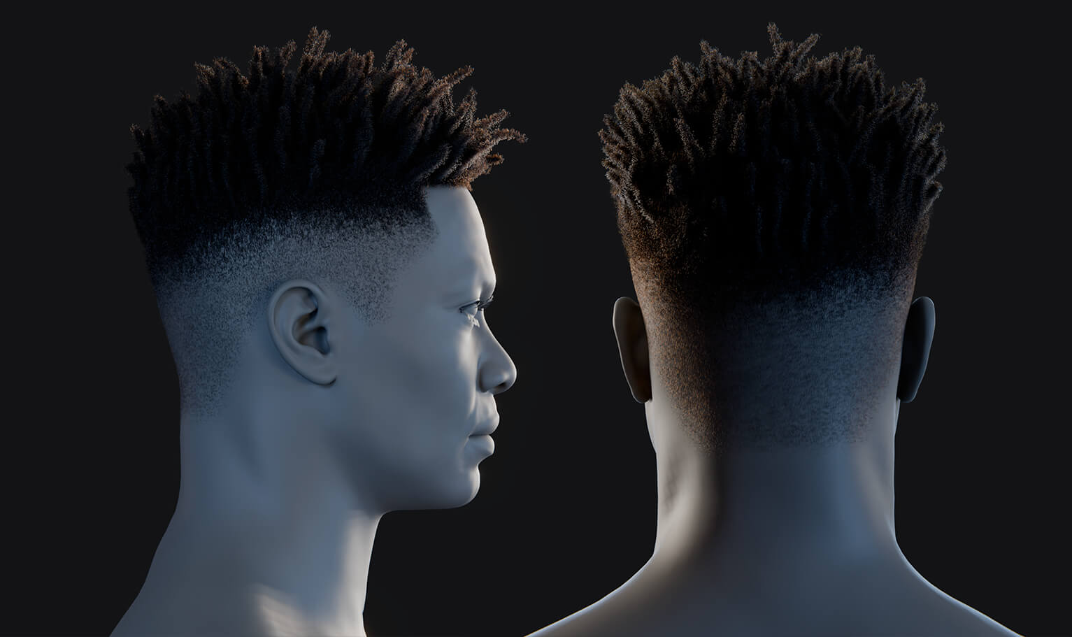 Pixelhair Hairstyle - Dreads Fade 016 3D Model by Yelzkizi