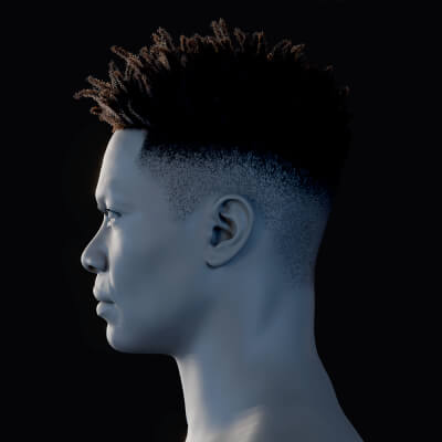 Pixelhair Hairstyle - Dreads Fade 016 3D Model by Yelzkizi
