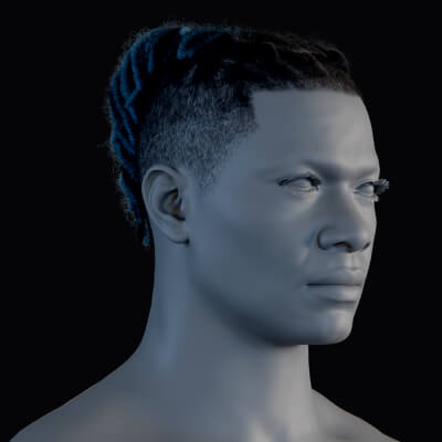 Pixelhair Hairstyle - Xxxtentacion Dreads Fade 018 3D Model by Yelzkizi