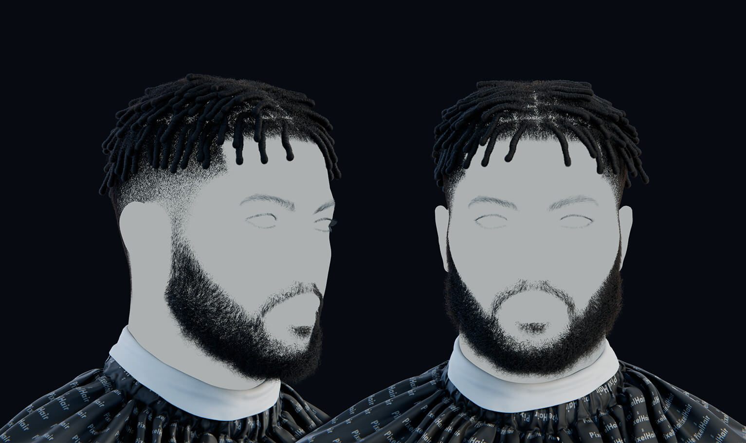 Pixelhair Hairstyle - Fingercurl Dread Fade 027 3D Model by Yelzkizi