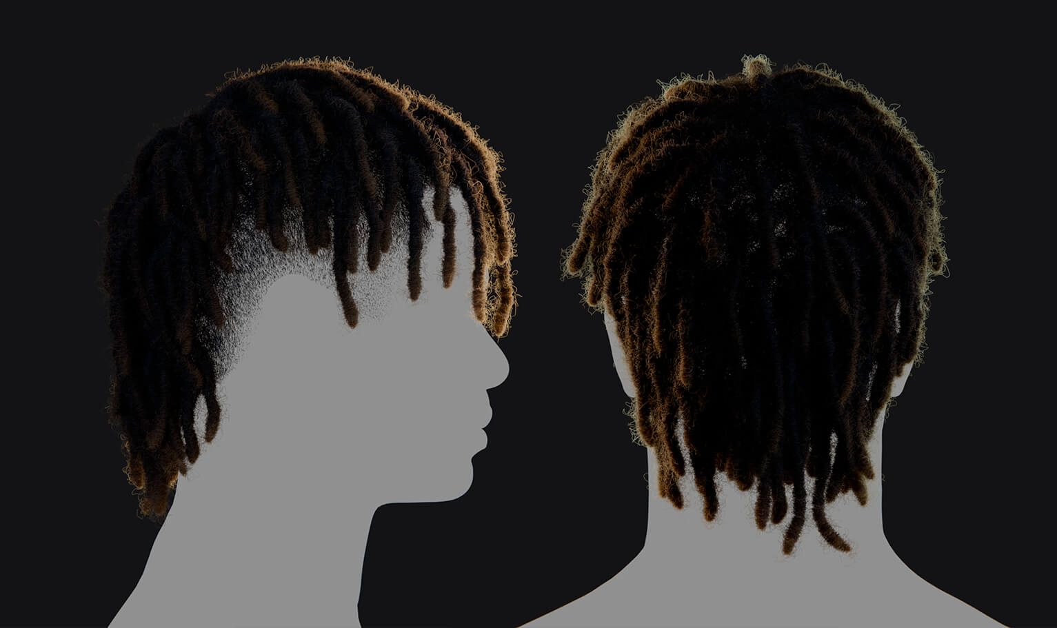 Pixelhair Hairstyle - Mohawk Dreads Fade 017 3D Model by Yelzkizi