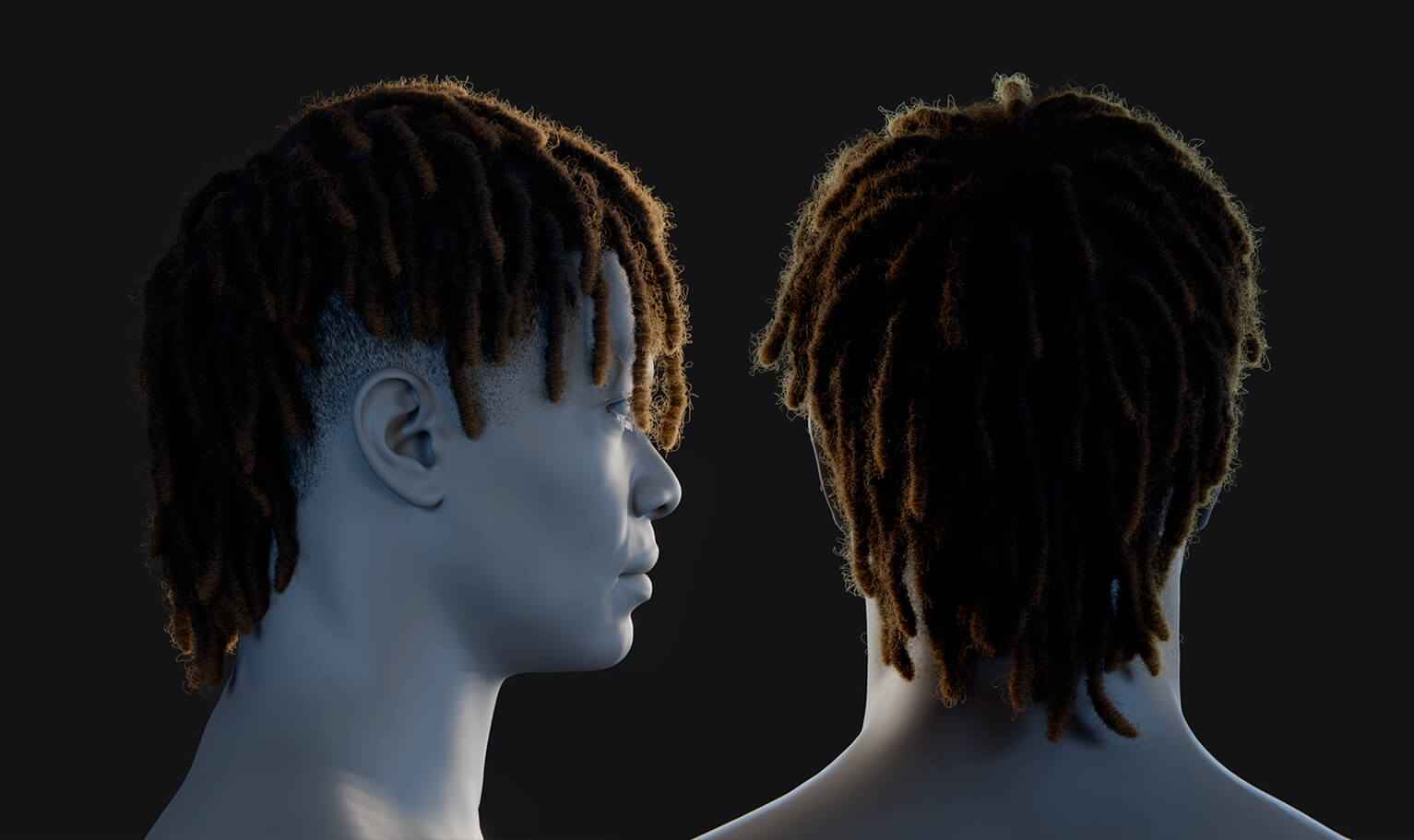 Pixelhair Hairstyle - Mohawk Dreads Fade 017 3D Model by Yelzkizi