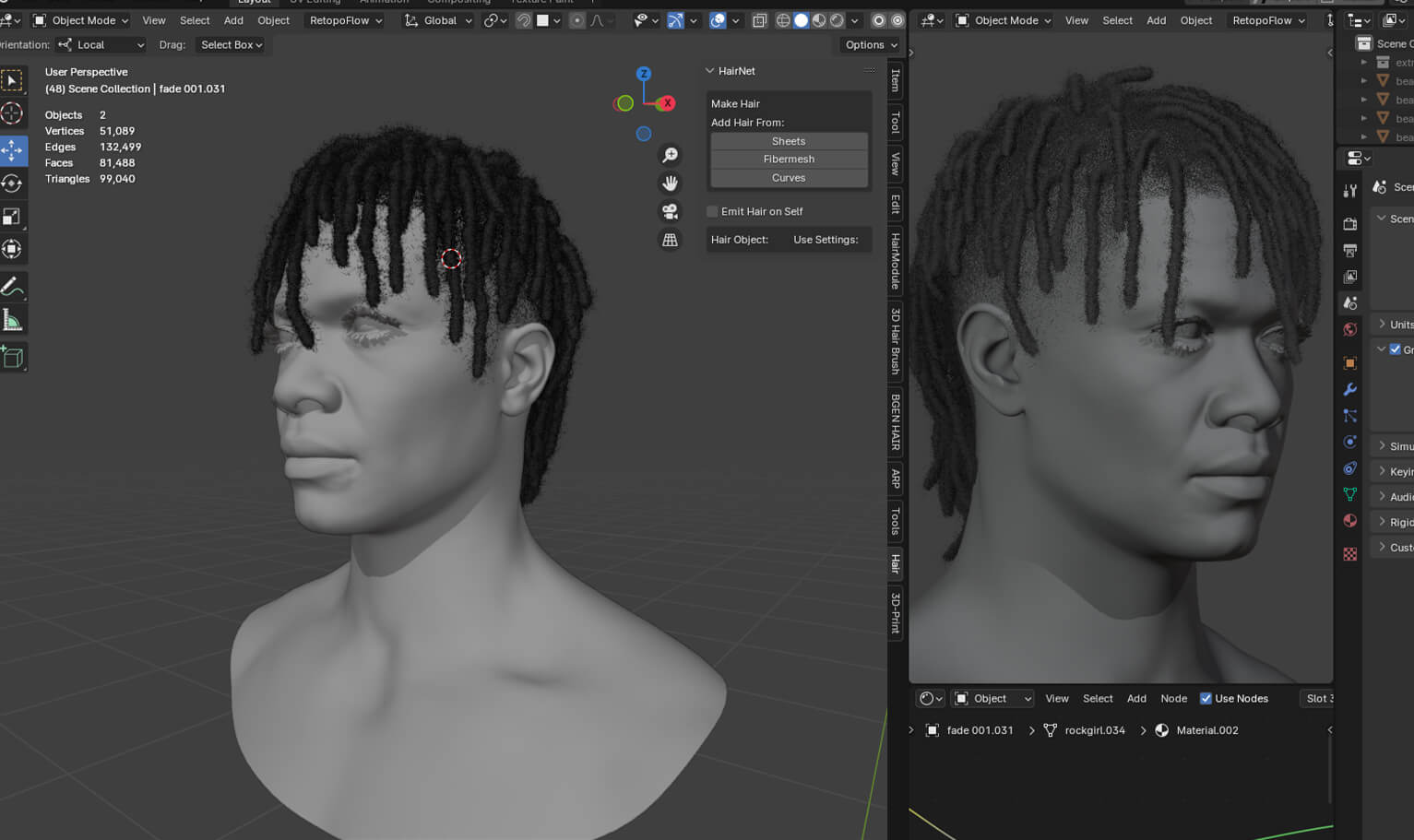 Pixelhair Hairstyle - Mohawk Dreads Fade 017 3D Model by Yelzkizi