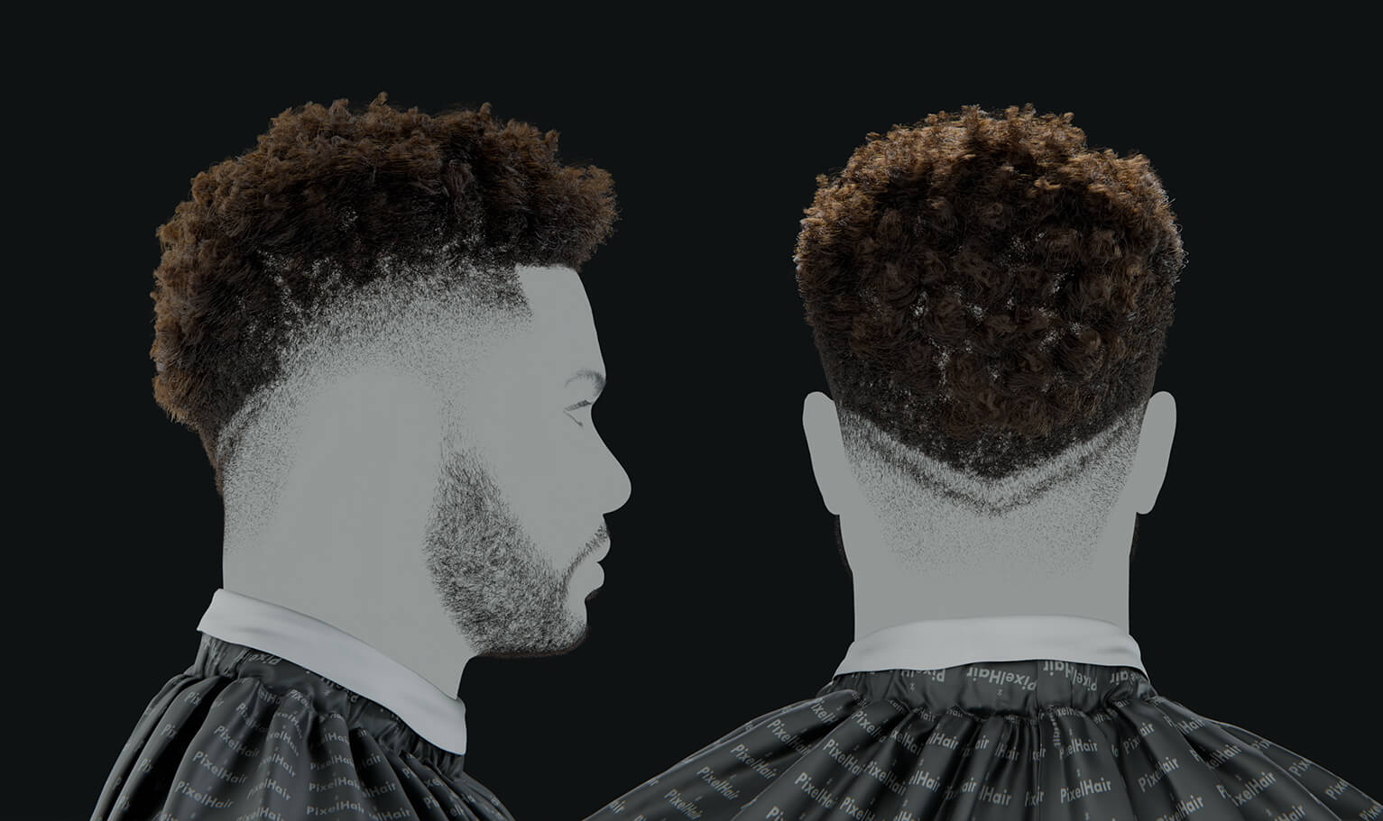 Pixelhair Hairstyle - Neymar Afro Mohawk Style Fade 025 3D Model by ...