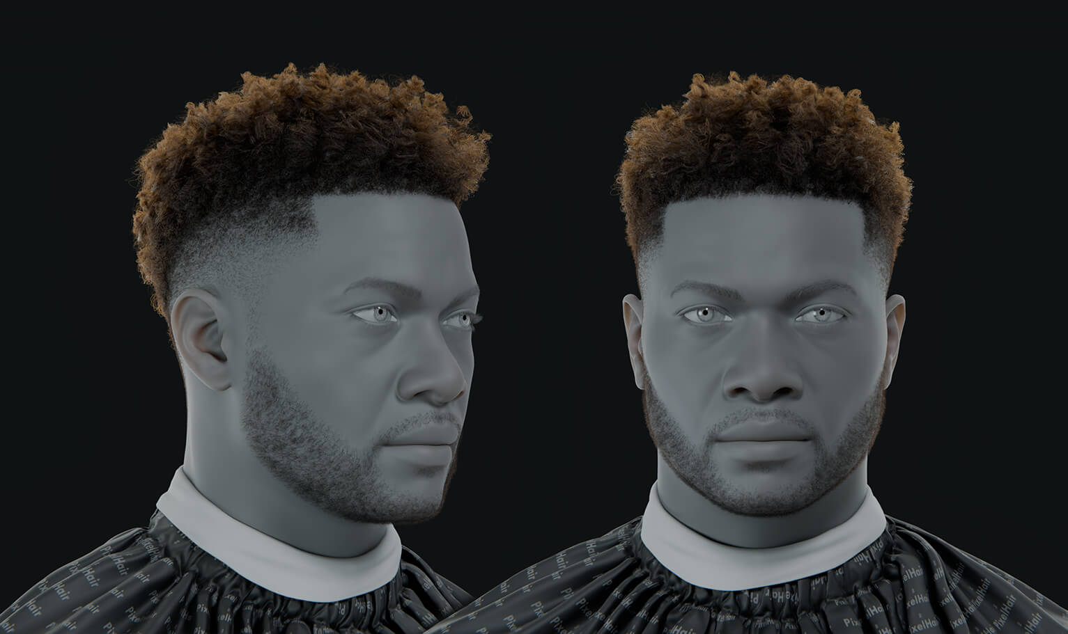Pixelhair Hairstyle - Neymar Afro Mohawk Style Fade 025 3D Model by ...