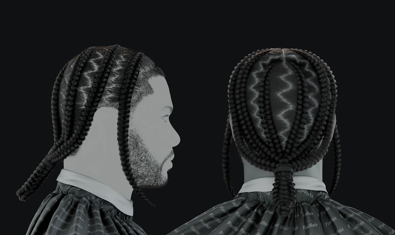 Pixelhair Hairstyle - Pop Smoke Braids 014 3D Model by Yelzkizi