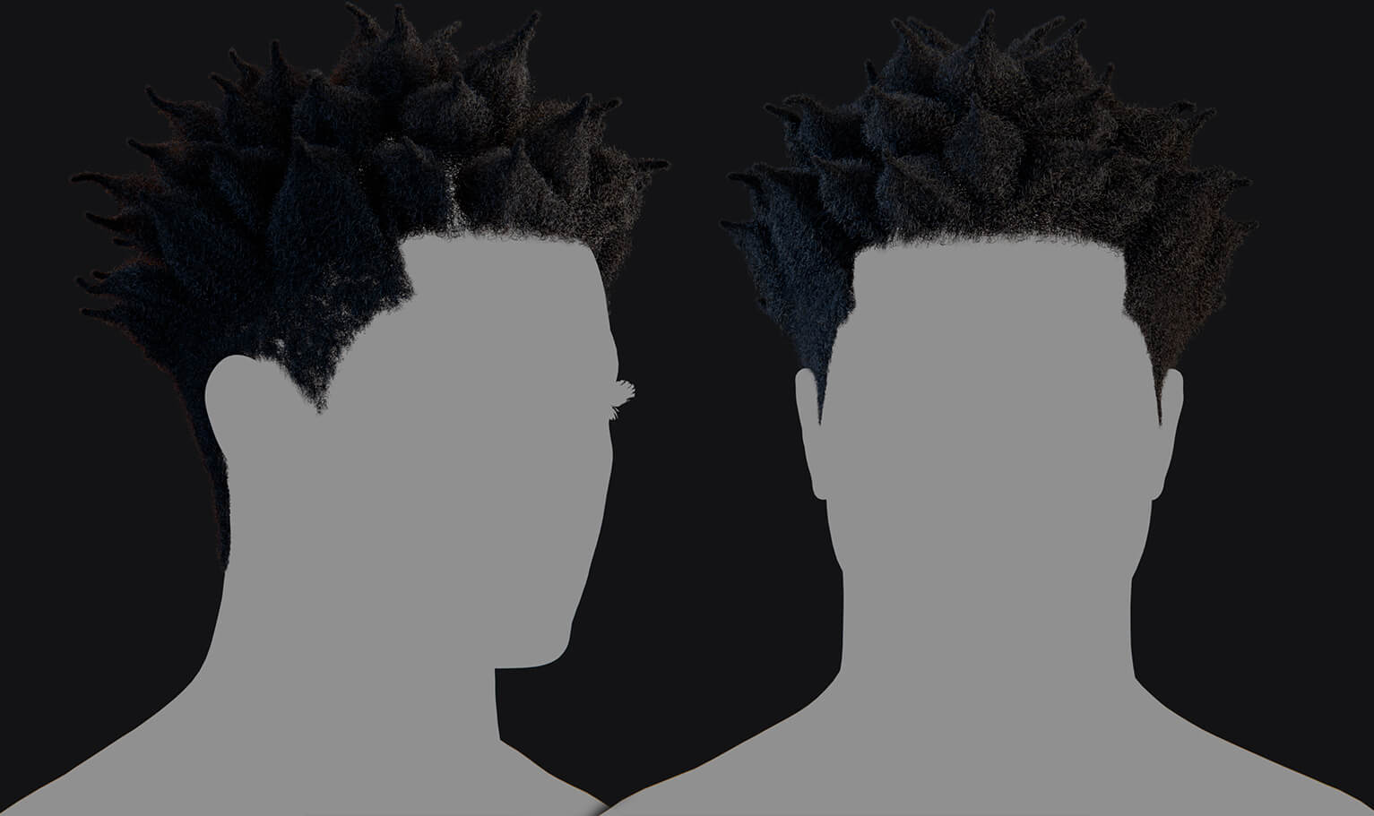 Pixelhair Hairstyle - Spiked Afro 003 3D Model by Yelzkizi