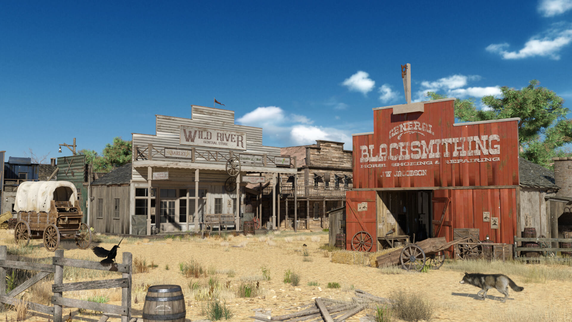Wild West Blacksmith 3D Render, Digital Art by Yemil