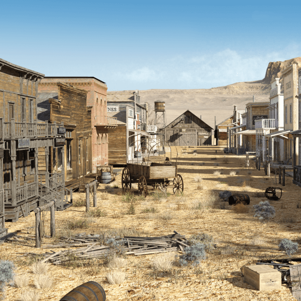 Wild West Ghost Town Scene 2 3D Render, Digital Art by Yemil