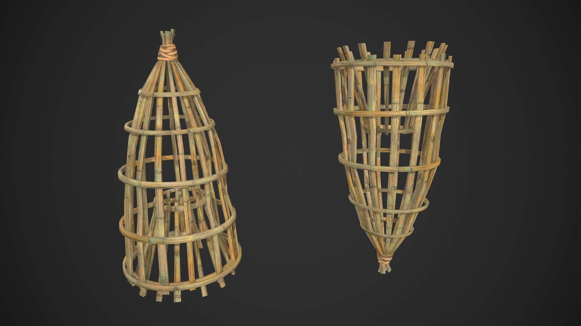 Bamboo Fish Trap - 3D Model by yn-delmund