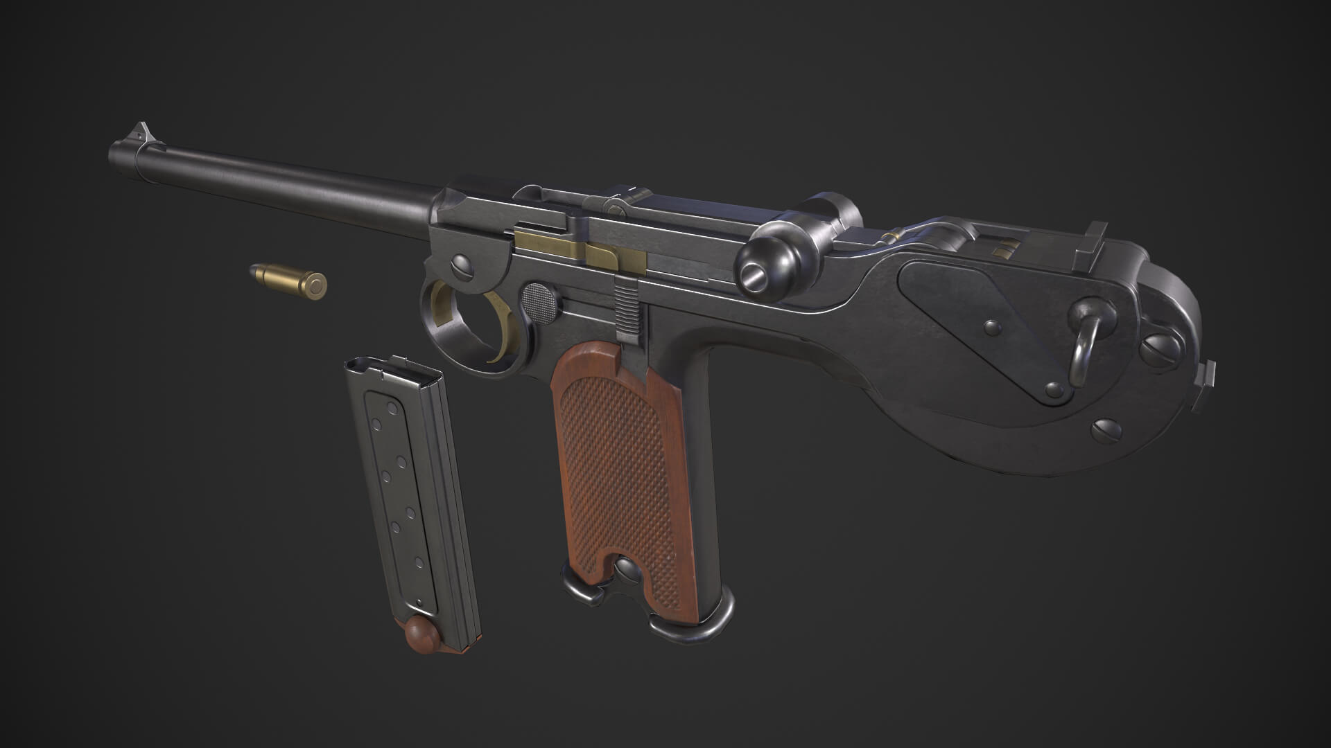 Borchardt C93 Pistol - 3D Model by yn-delmund