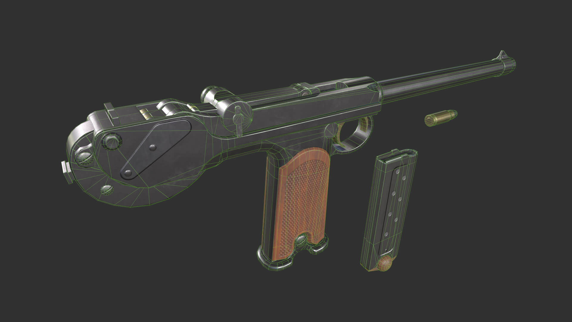 Borchardt C93 Pistol - 3D Model by yn-delmund