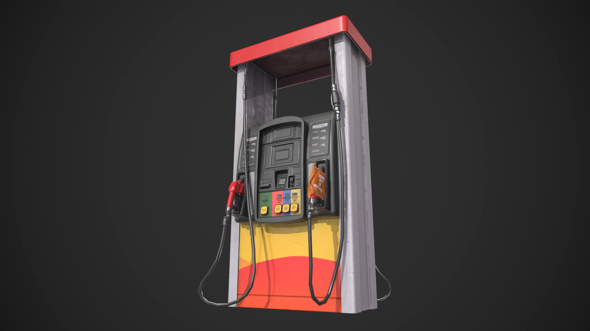 Gasoline Pump Fuel Dispenser - 3D Model by yn-delmund