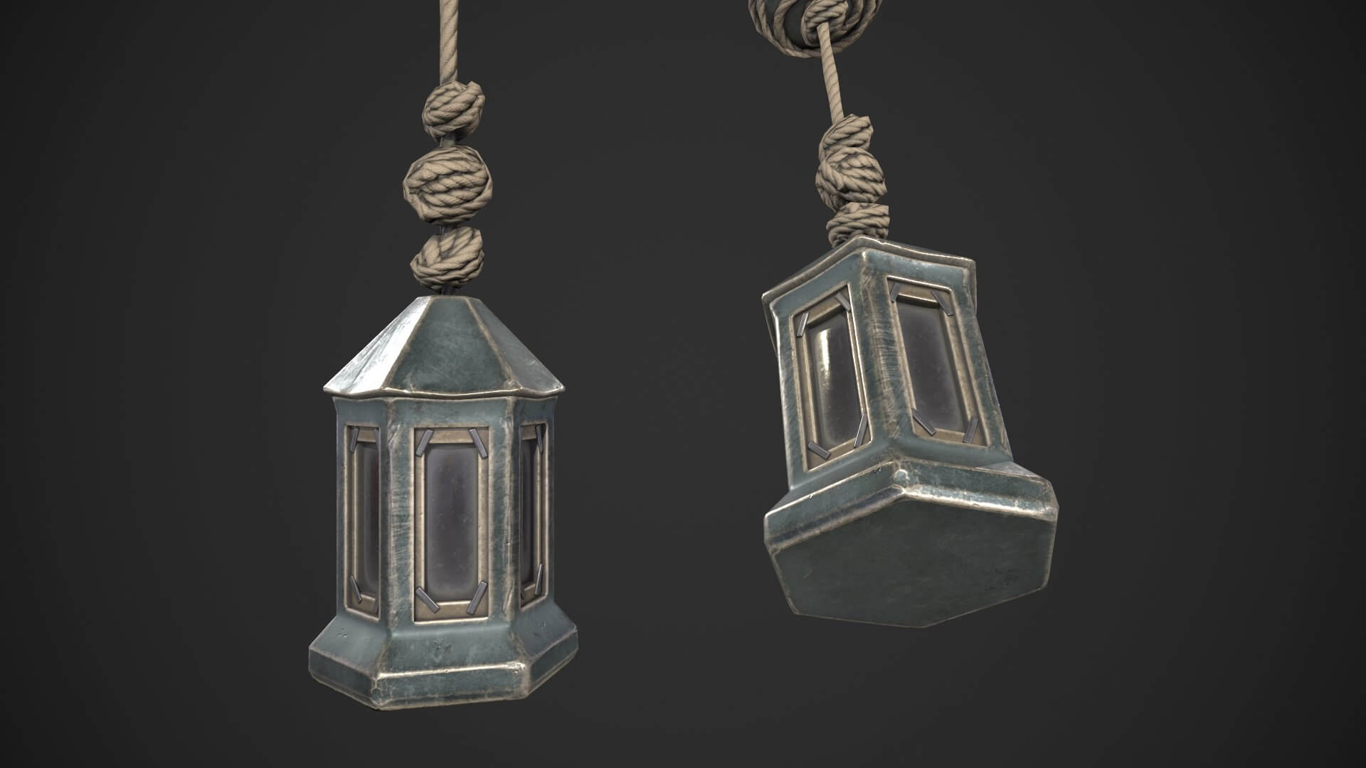 Hanging Medieval Lamp - 3D Model by yn-delmund