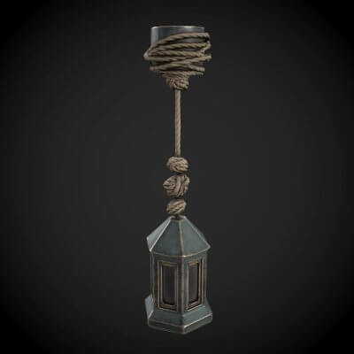 Hanging Medieval Lamp - 3D Model by yn-delmund