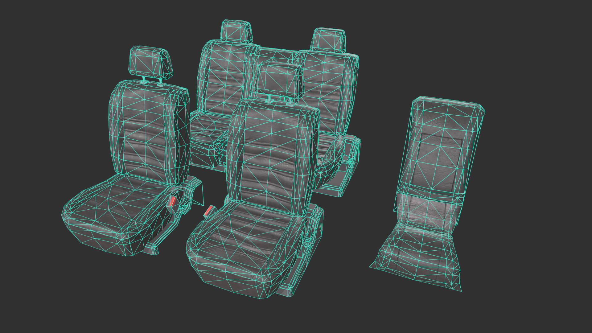 Modular Car Seats Set - 3D Model by yn-delmund