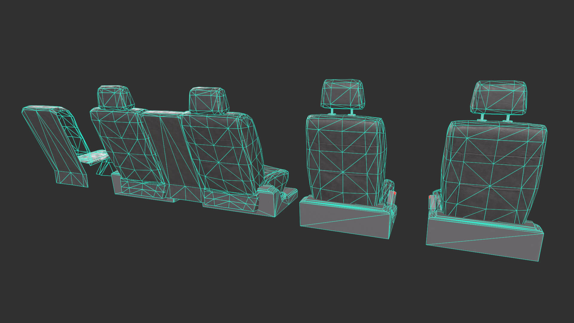 Modular Car Seats Set - 3D Model by yn-delmund