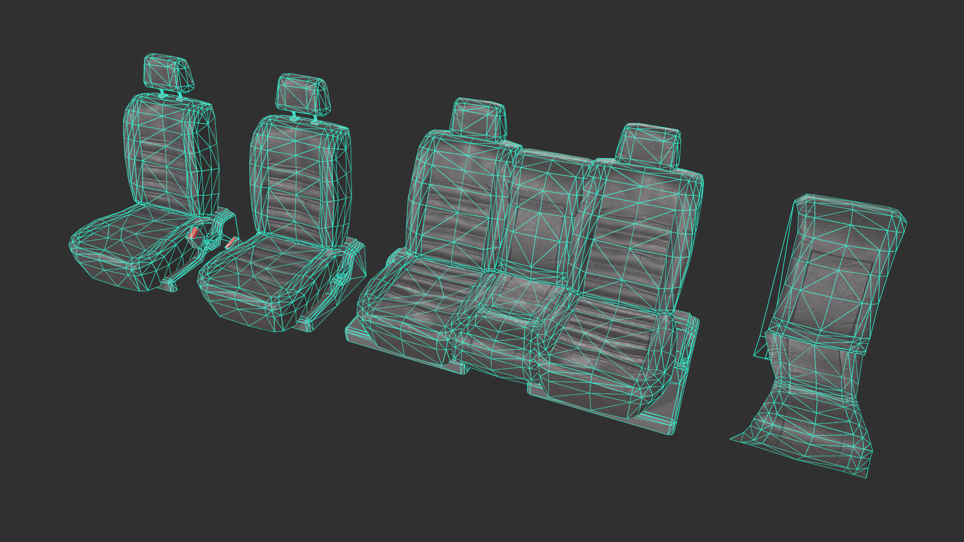 Modular Car Seats Set - 3D Model by yn-delmund