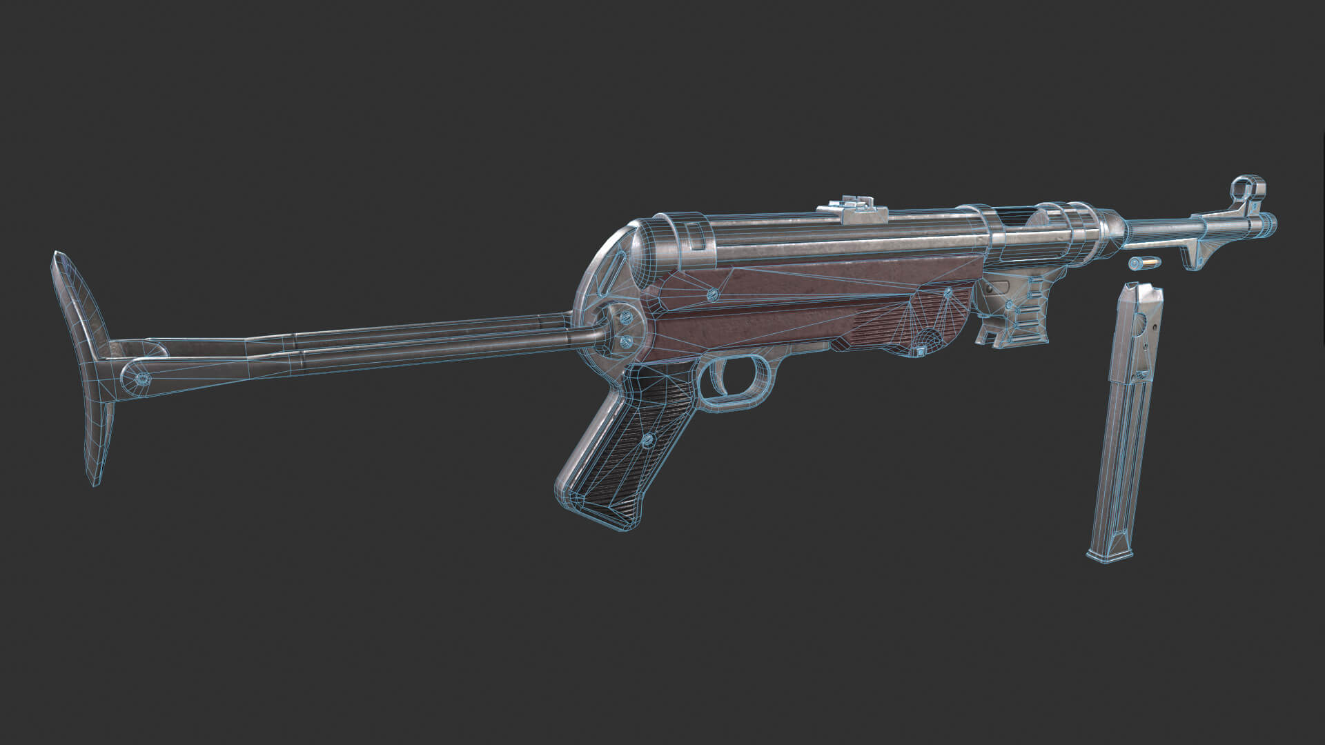 MP40 Submachine Gun - 3D Model by yn-delmund
