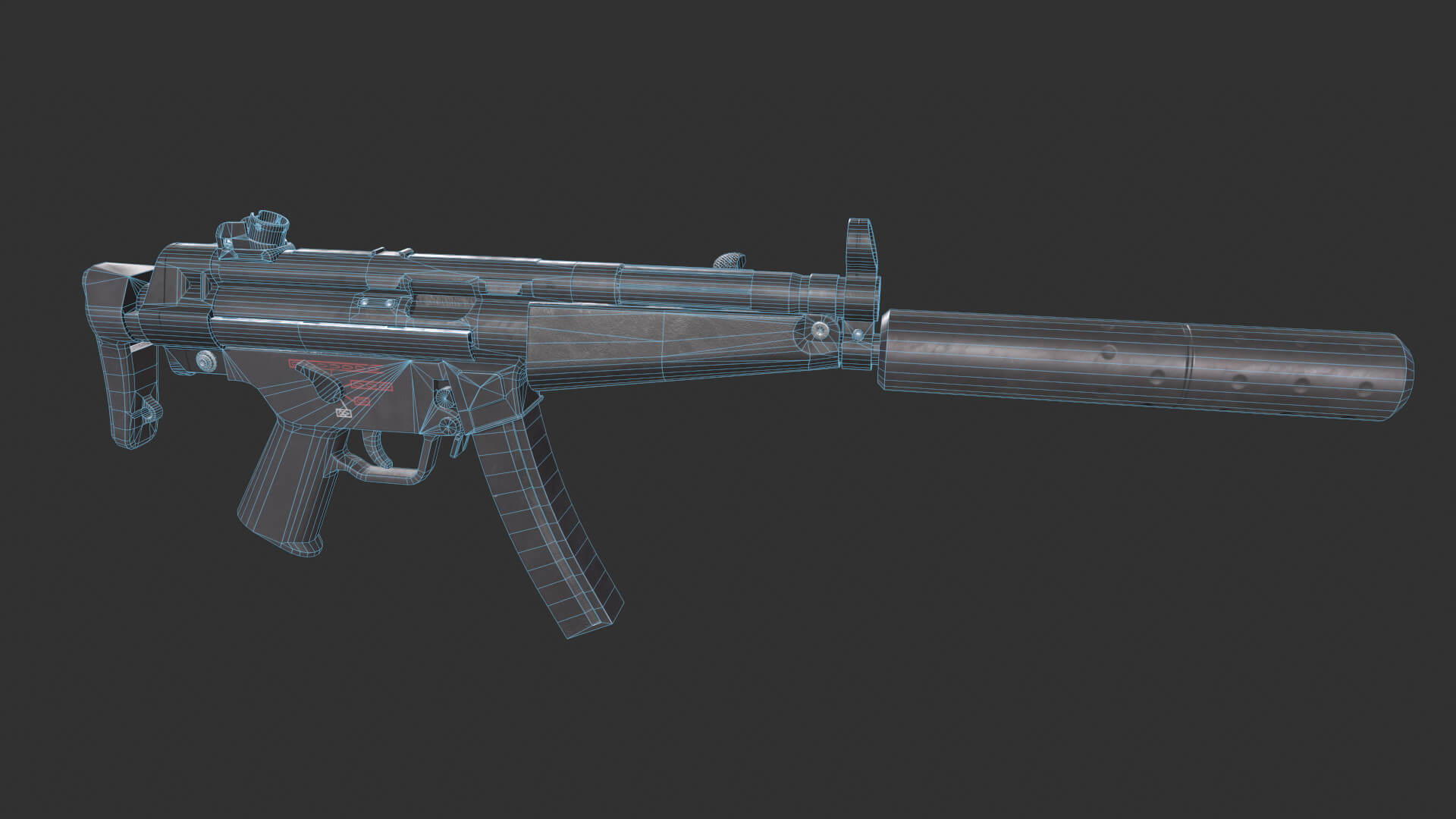 MP5 Submachine Gun - 3D Model by yn-delmund