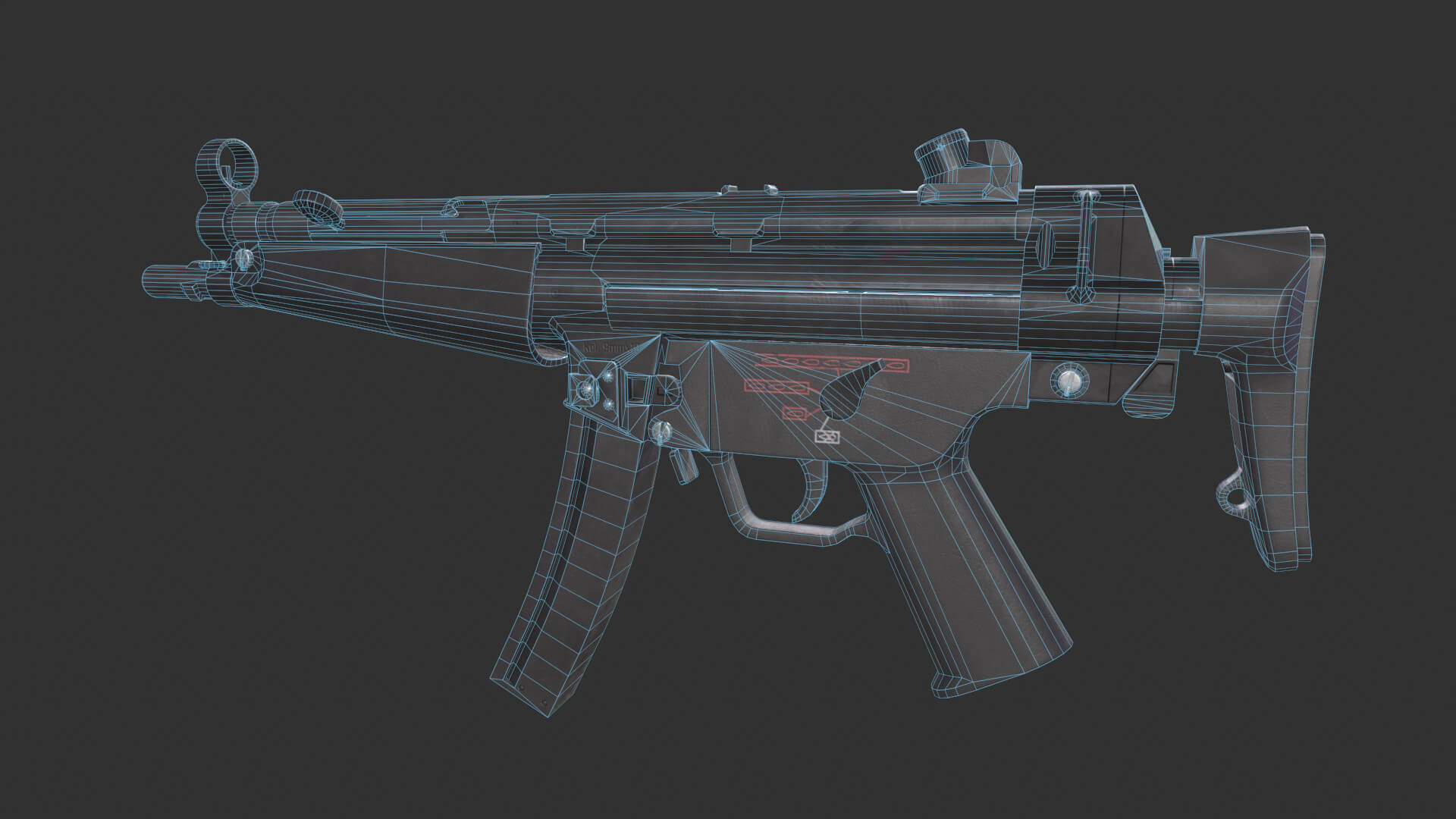 MP5 Submachine Gun - 3D Model by yn-delmund
