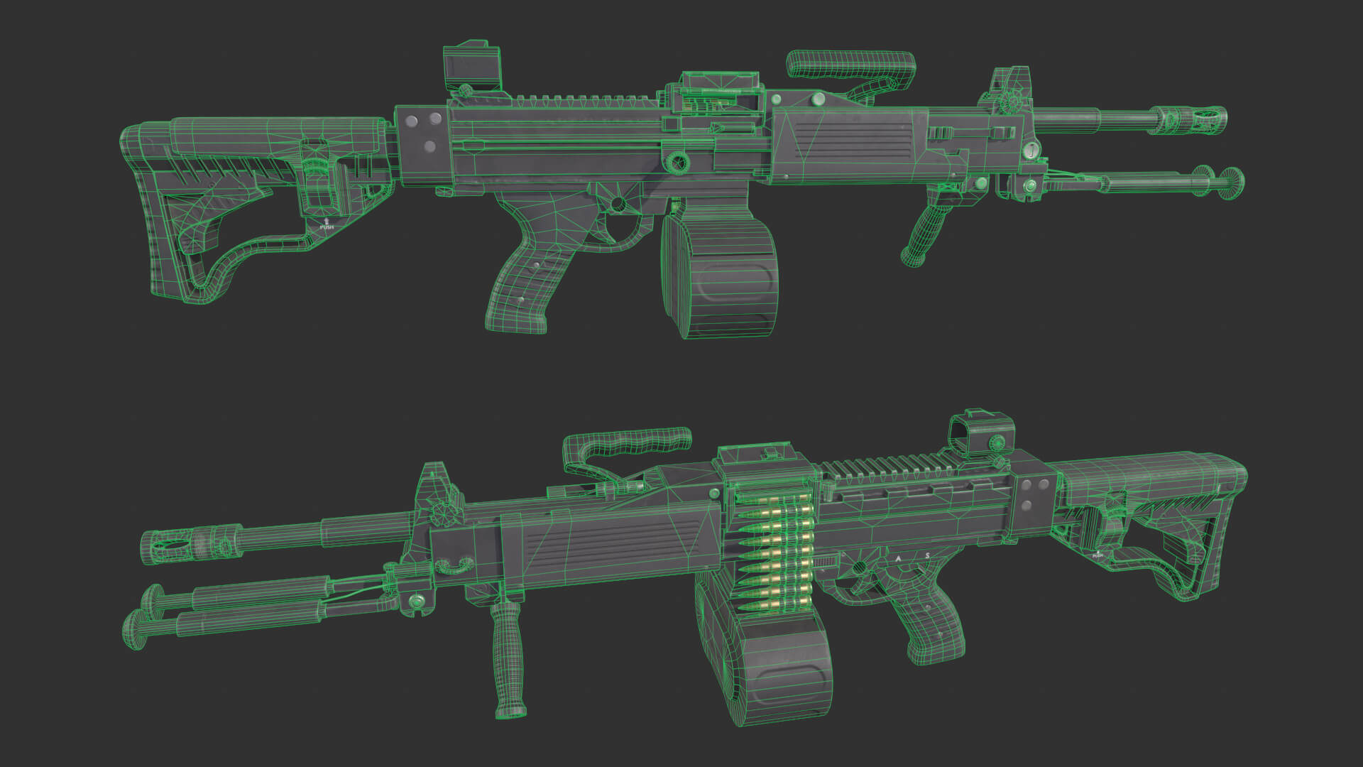 Negev NG7 Light Machine Gun - 3D Model by yn-delmund