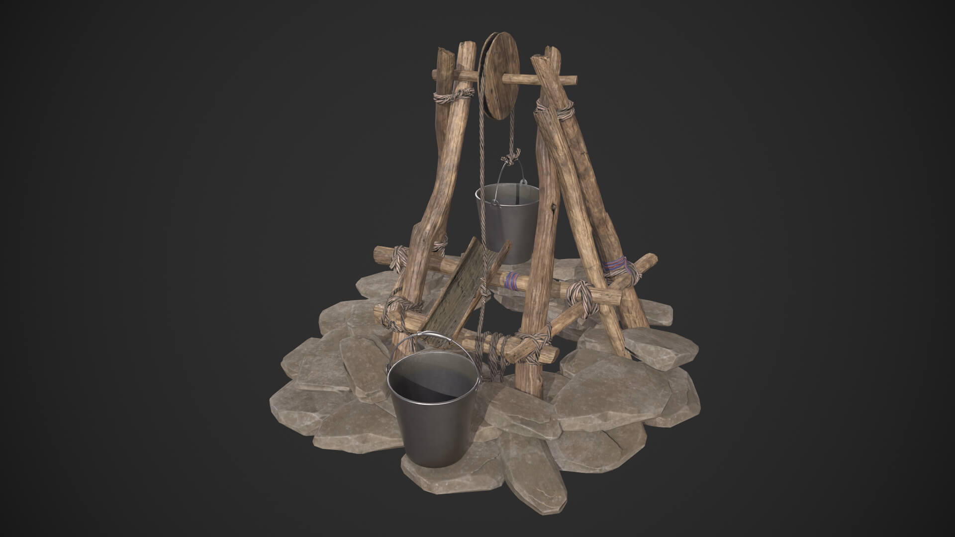 Primitive Makeshift Well - 3D Model by yn-delmund